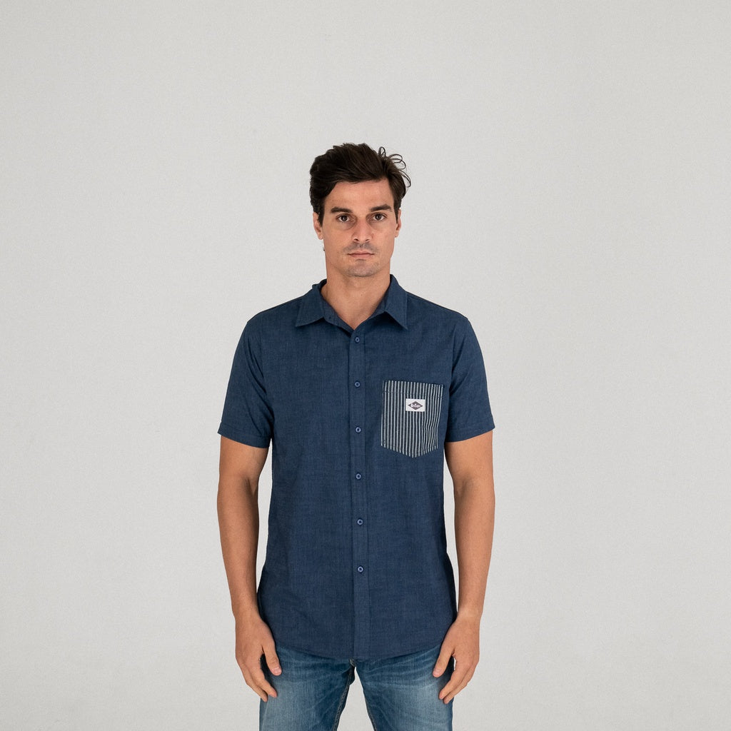 Lee Coper Short Sleeve Stripe Pocket Navy – Lee Cooper Indonesia
